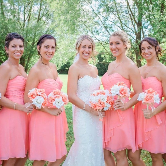 David's Bridal | Dresses | Coral Bridesmaid Dress Davids Bridal | Poshmark